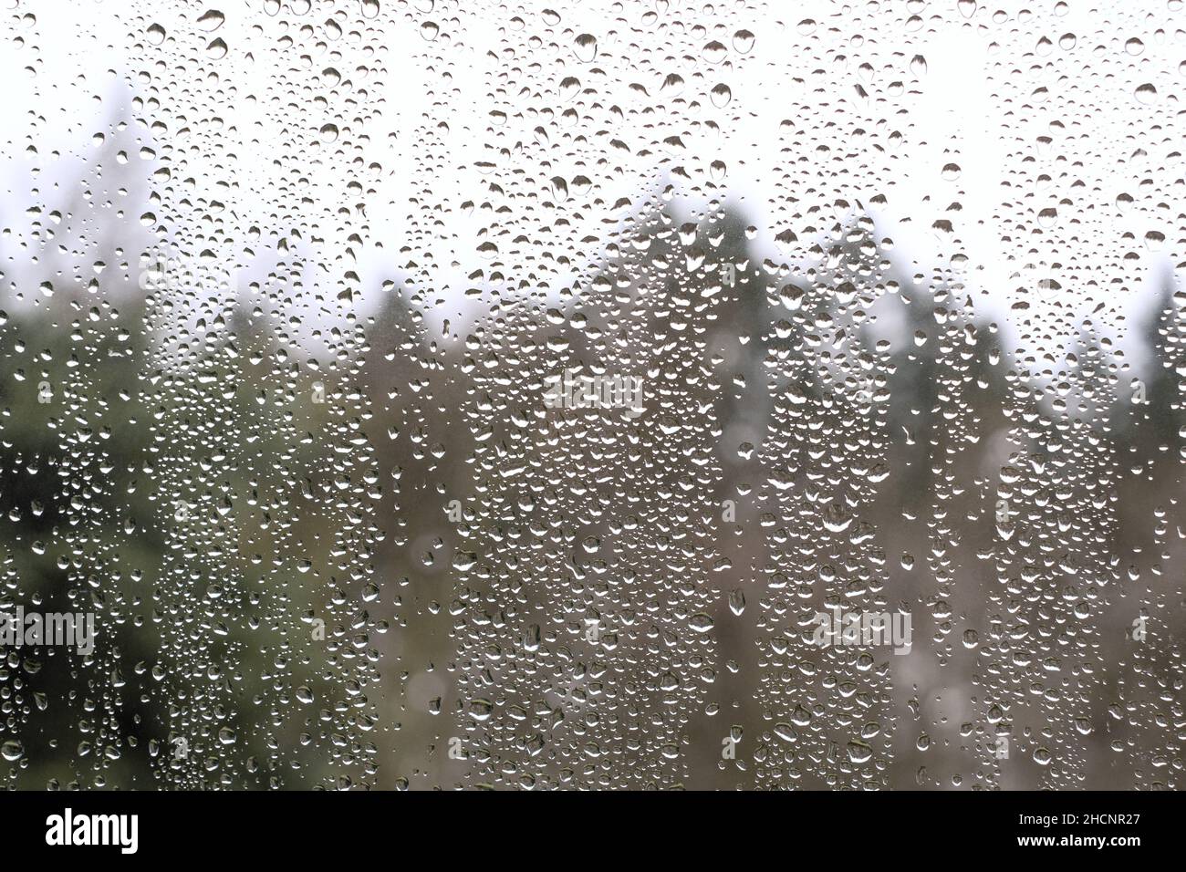 Droplet rain background. Close up Water Drops on window Glass on an ...