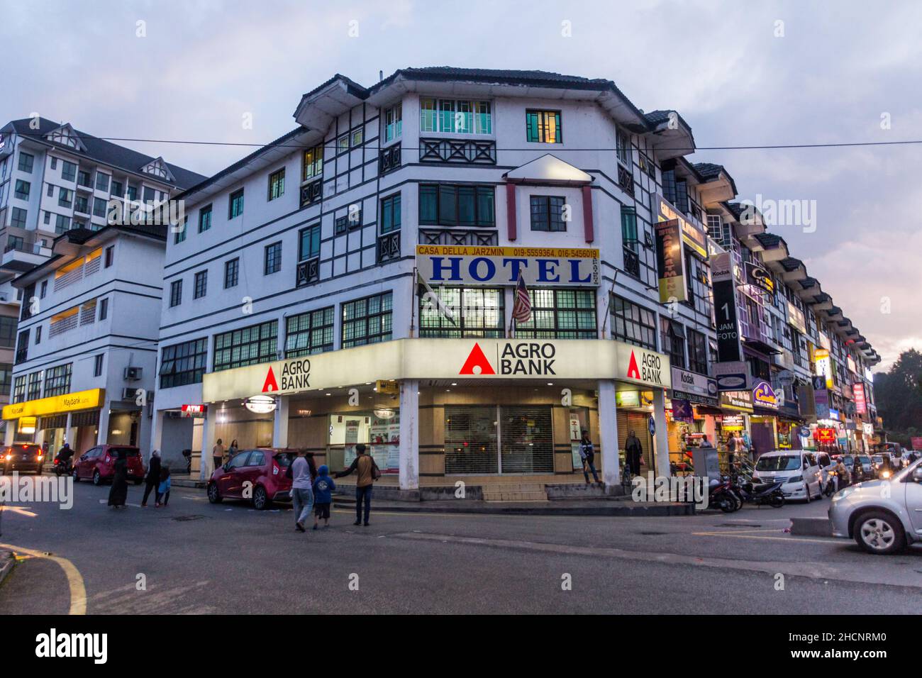 CAMERON HIGHLANDS, MALAYSIA - MARCH 27, 2018: Evening in Tanah Rata ...