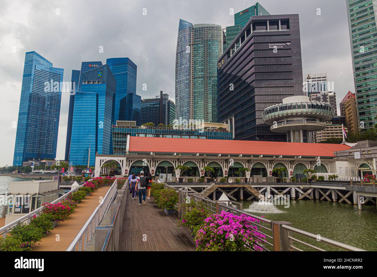 SINGAPORE, SINGAPORE - MARCH 11, 2018: The Clifford Pier at Marina Bay ...