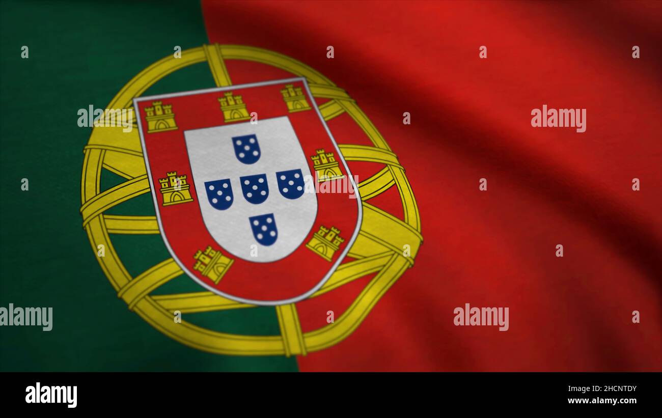 A beautiful satin finish looping flag animation of Portugal. Portugal ...