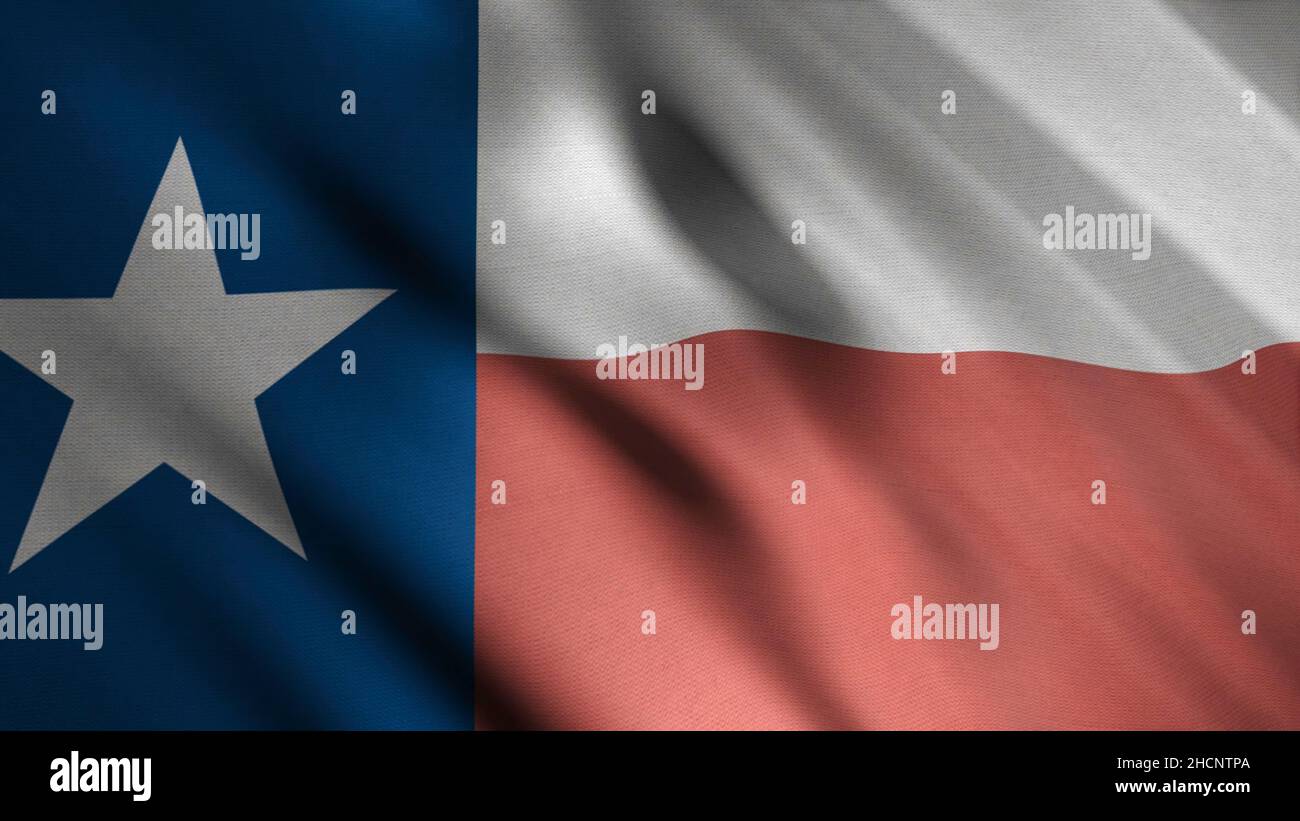 Realistic Texas United States of America state flag waving in the wind ...