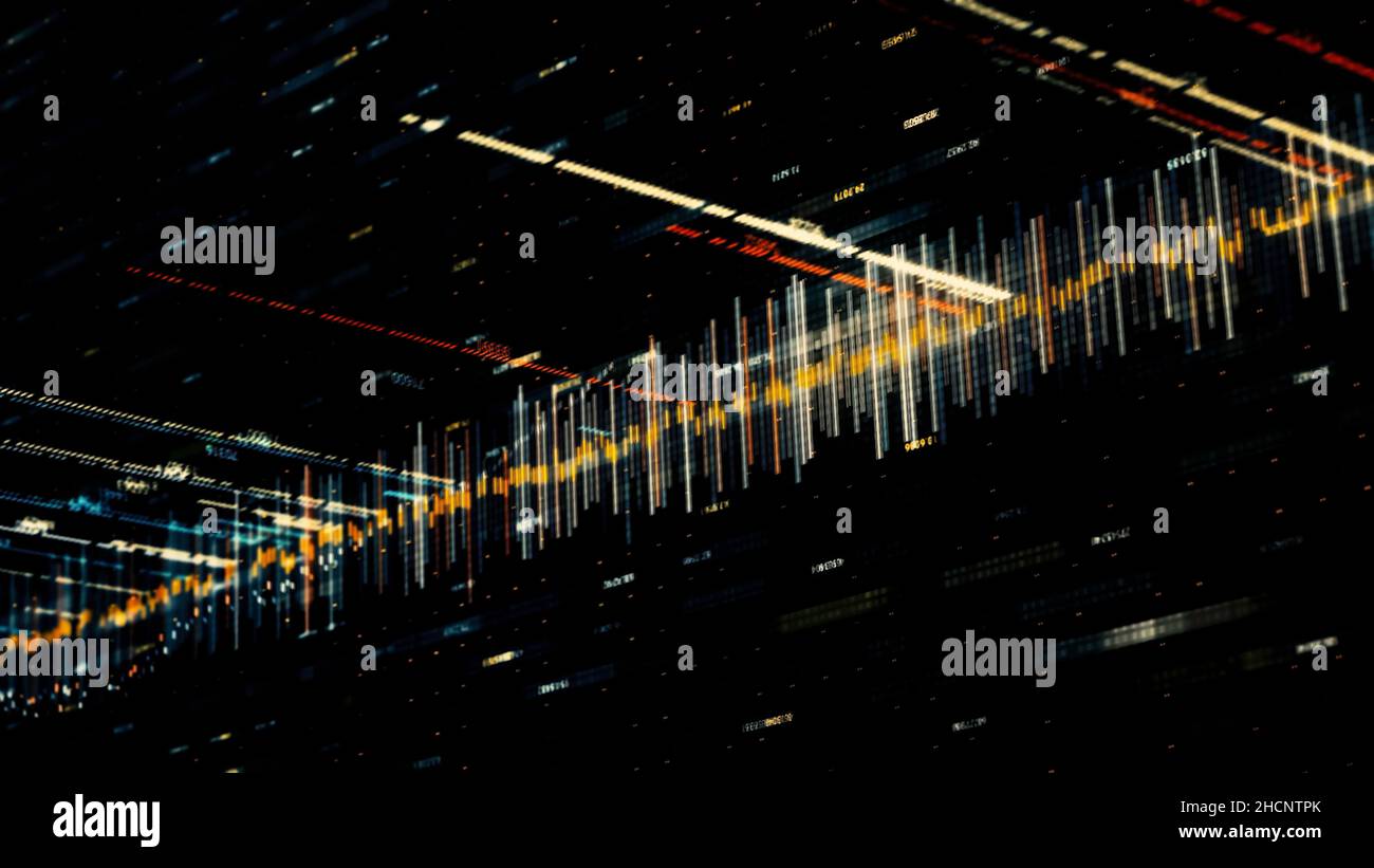 Abstract recording analysis, informational background, technology and data concept. Constantly ...