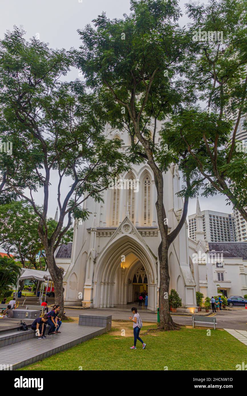 SINGAPORE, SINGAPORE - MARCH 11, 2018: View of the St Andrew's ...