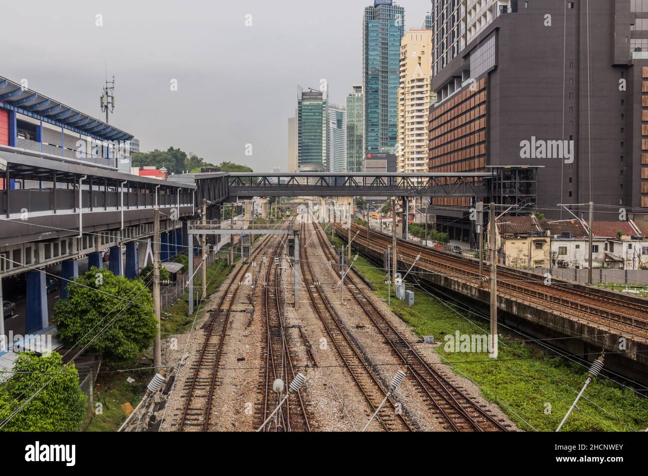 KUALA LUMPUR, MALAYSIA - MARCH 31, 2018: Railways near the Bangsar ...