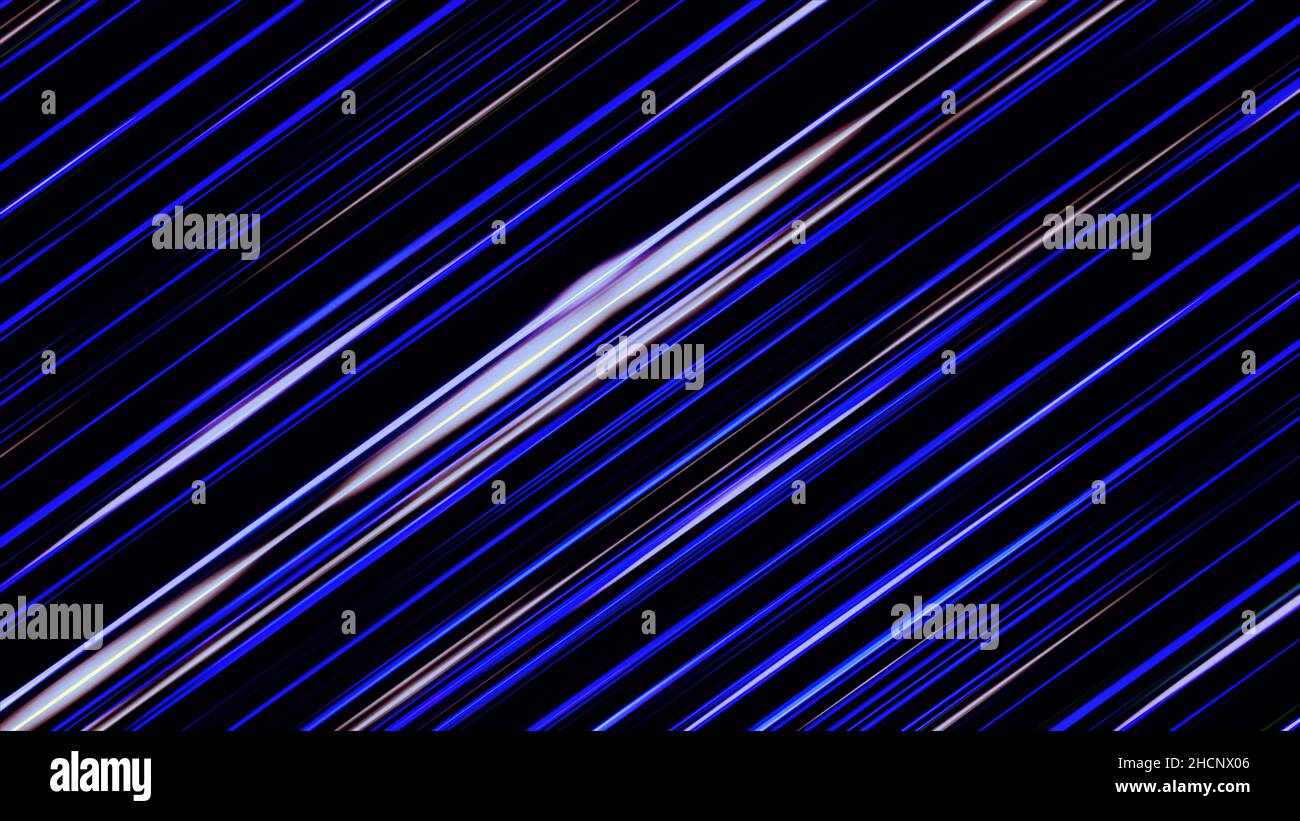 Abstract glowing straight parallel lines rotating on black background ...