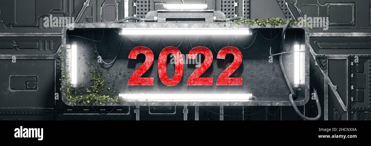 Creative design concept for the new year festival 2022. 3D illustration ...