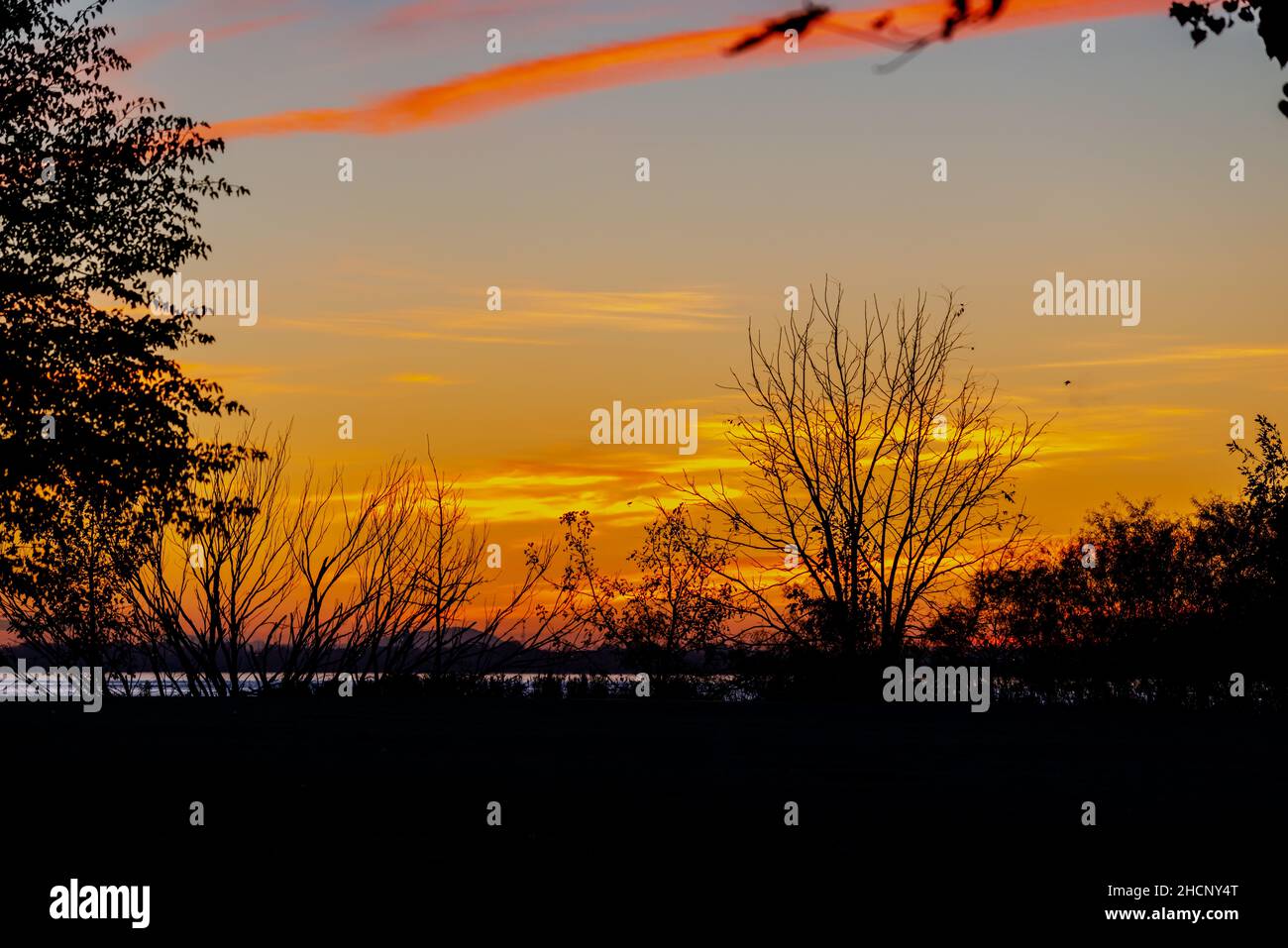 Sunrise and sunset on St. Lawrence river Stock Photo - Alamy