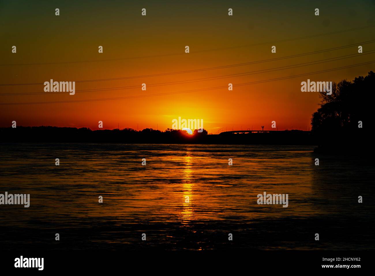 Sunrise and sunset on St. Lawrence river Stock Photo - Alamy