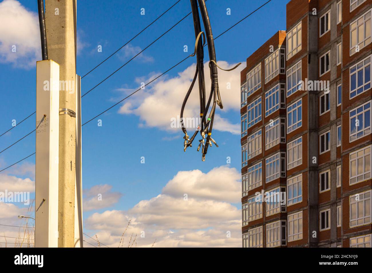cable connection to the transformer for temporary power supply of the ...
