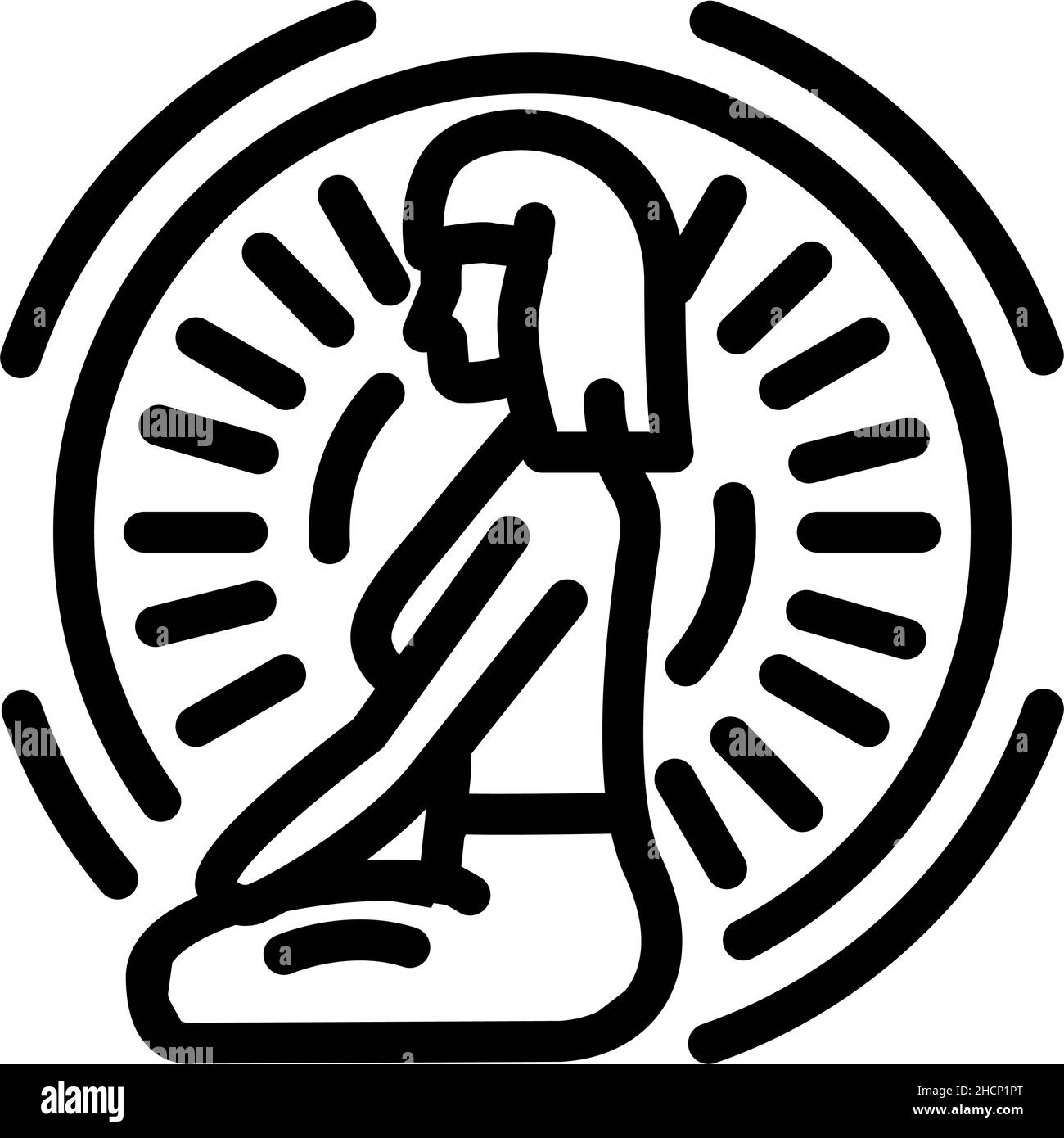 harmony meditation line icon vector illustration Stock Vector Image ...
