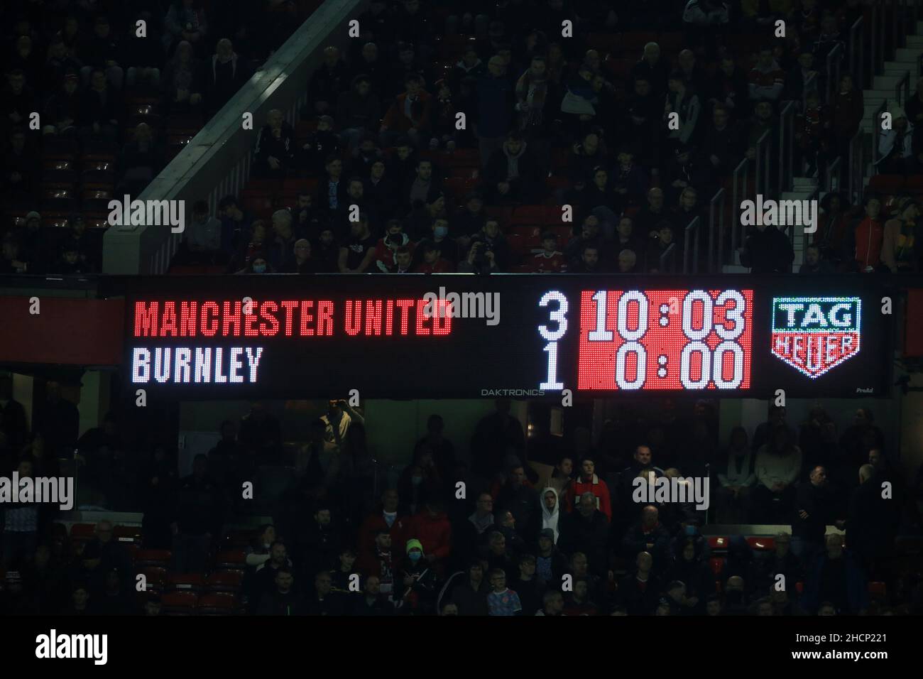 The scoreboard at old trafford hi-res stock photography and images - Alamy