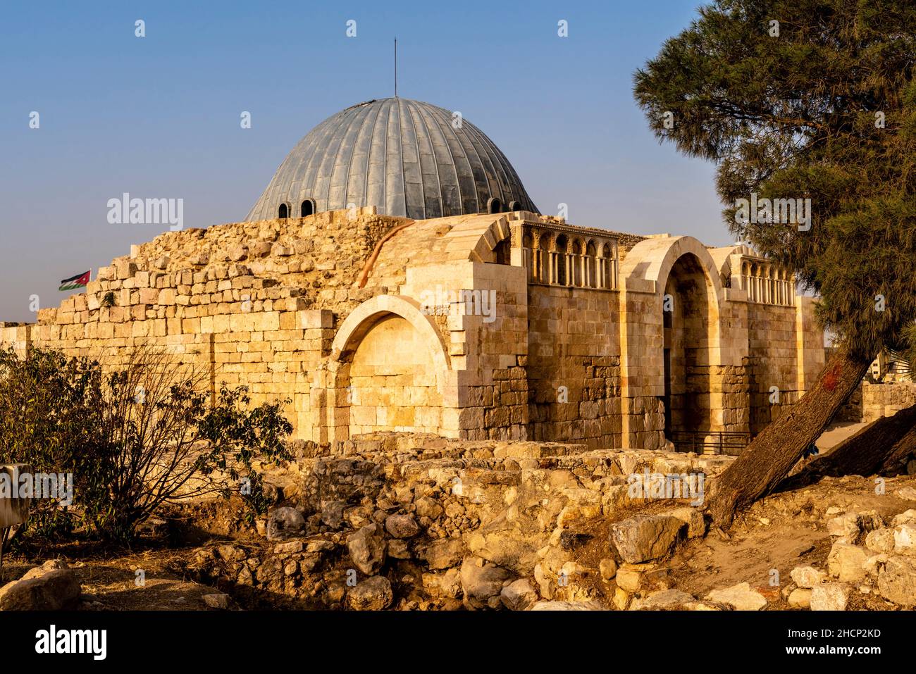 The Umayyad Palace at The Citadel Complex, Amman, Jordan Stock Photo ...