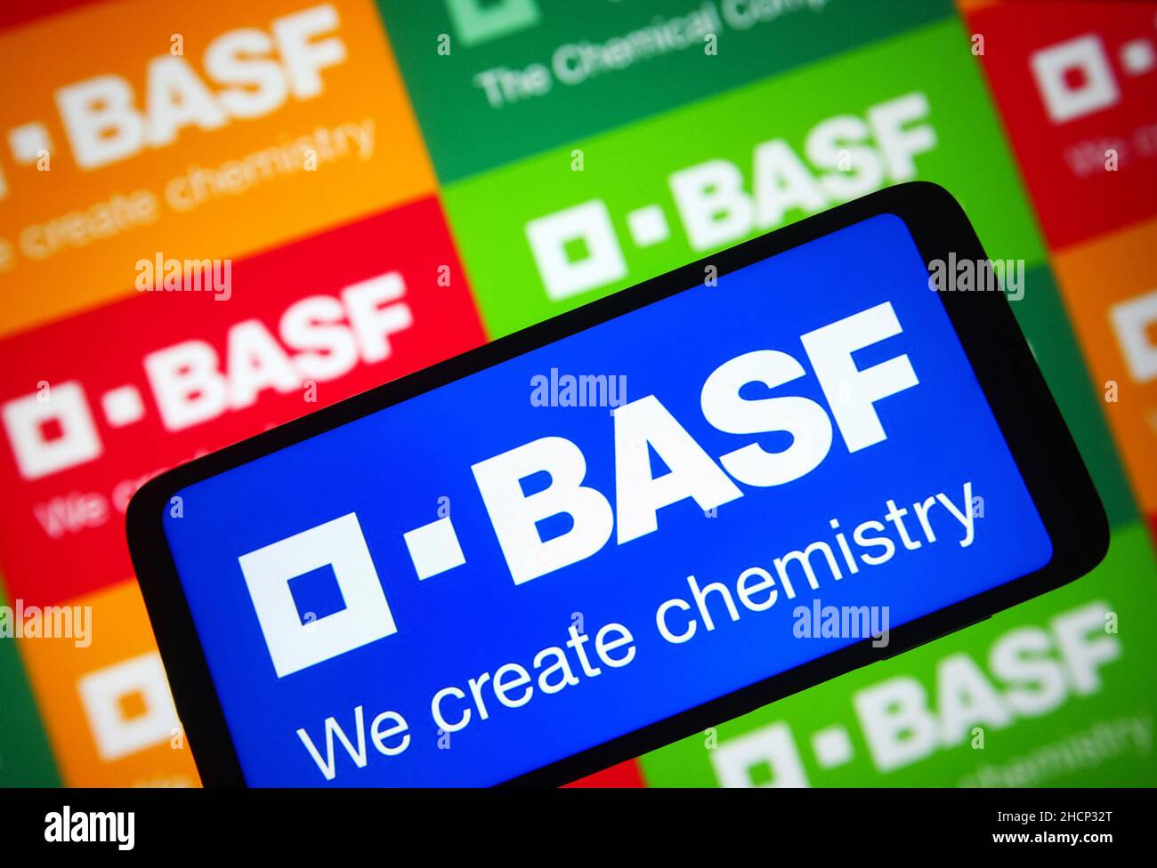 Ukraine. 30th Dec, 2021. In this photo illustration, a BASF SE logo is ...