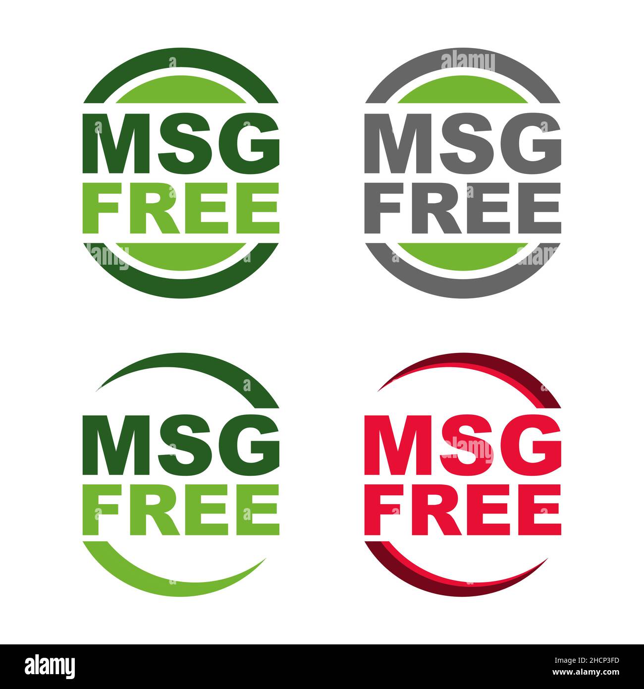 No added Monosodium Glutamate (MSG) and MSG Free food labels Stock ...