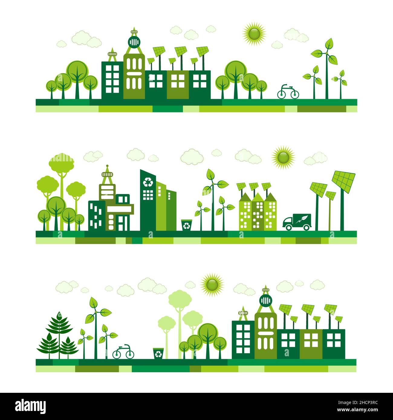 Green Eco city living concept banners Stock Vector Image & Art - Alamy