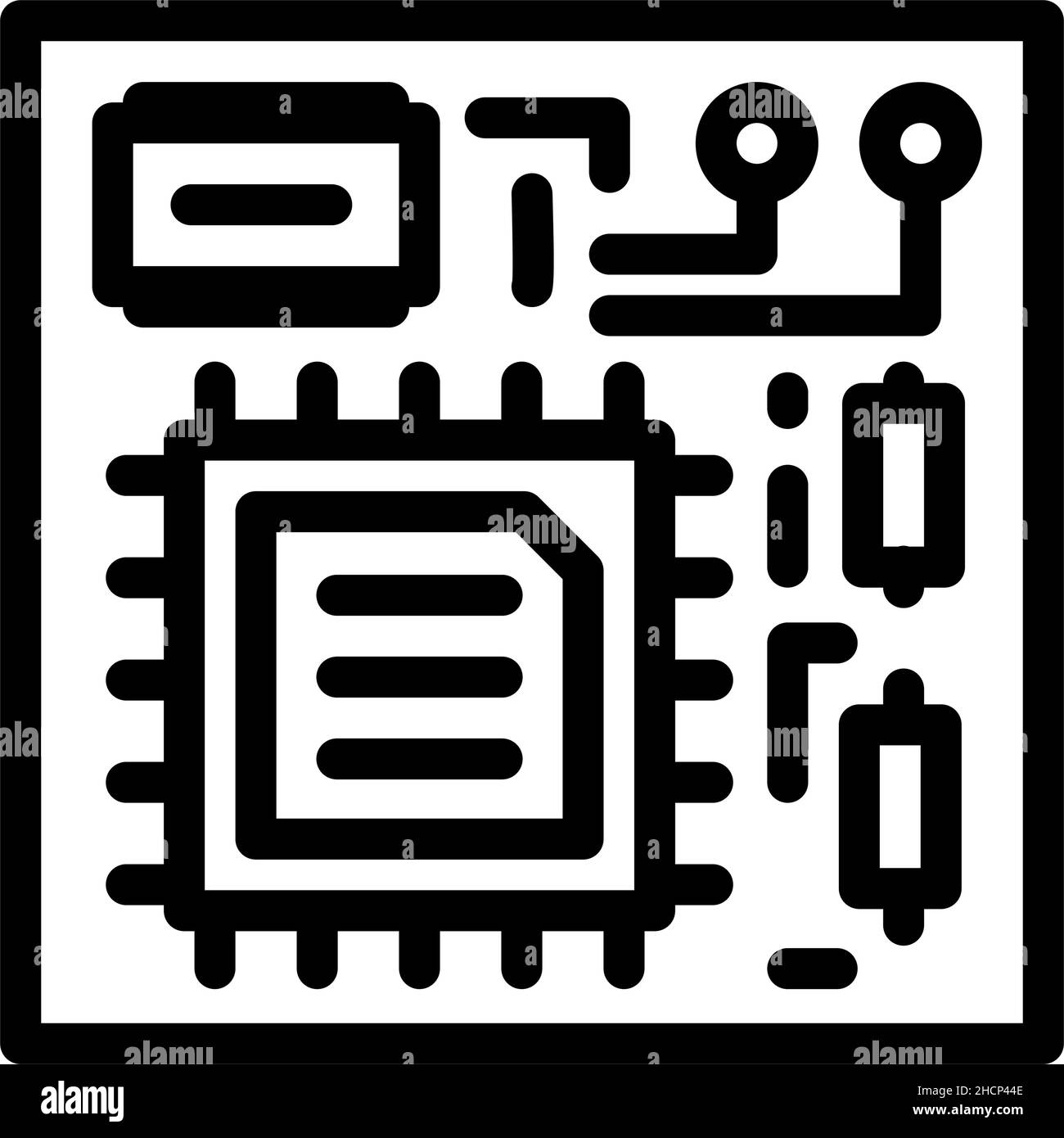 cpu board line icon vector illustration Stock Vector Image & Art - Alamy