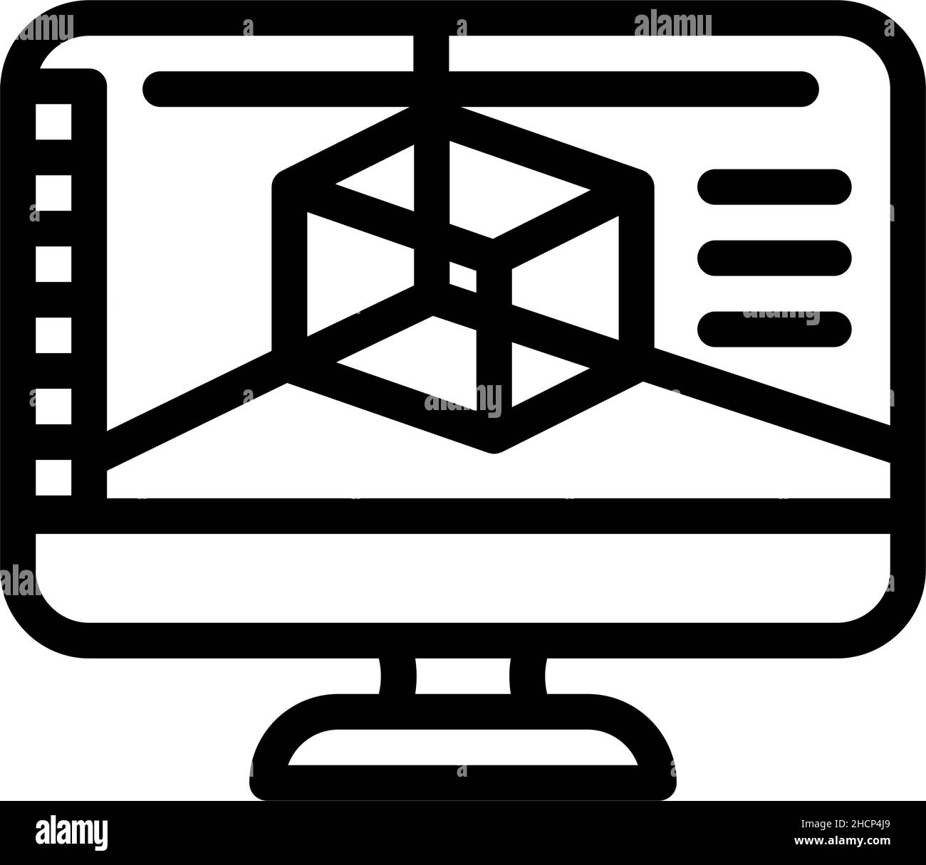 3d software line icon vector illustration Stock Vector Image & Art - Alamy