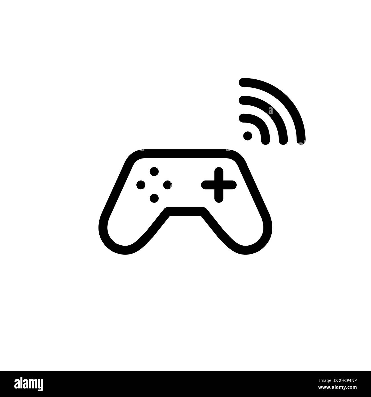 Wireless game controller. Minimal line art pixel perfect, editable ...