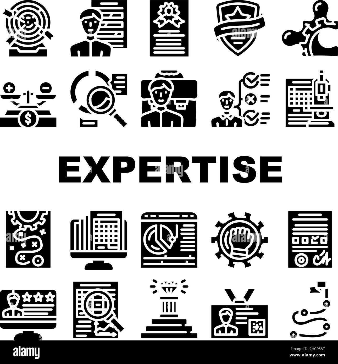 Expertise Business Processing Icons Set Vector Stock Vector Image & Art ...