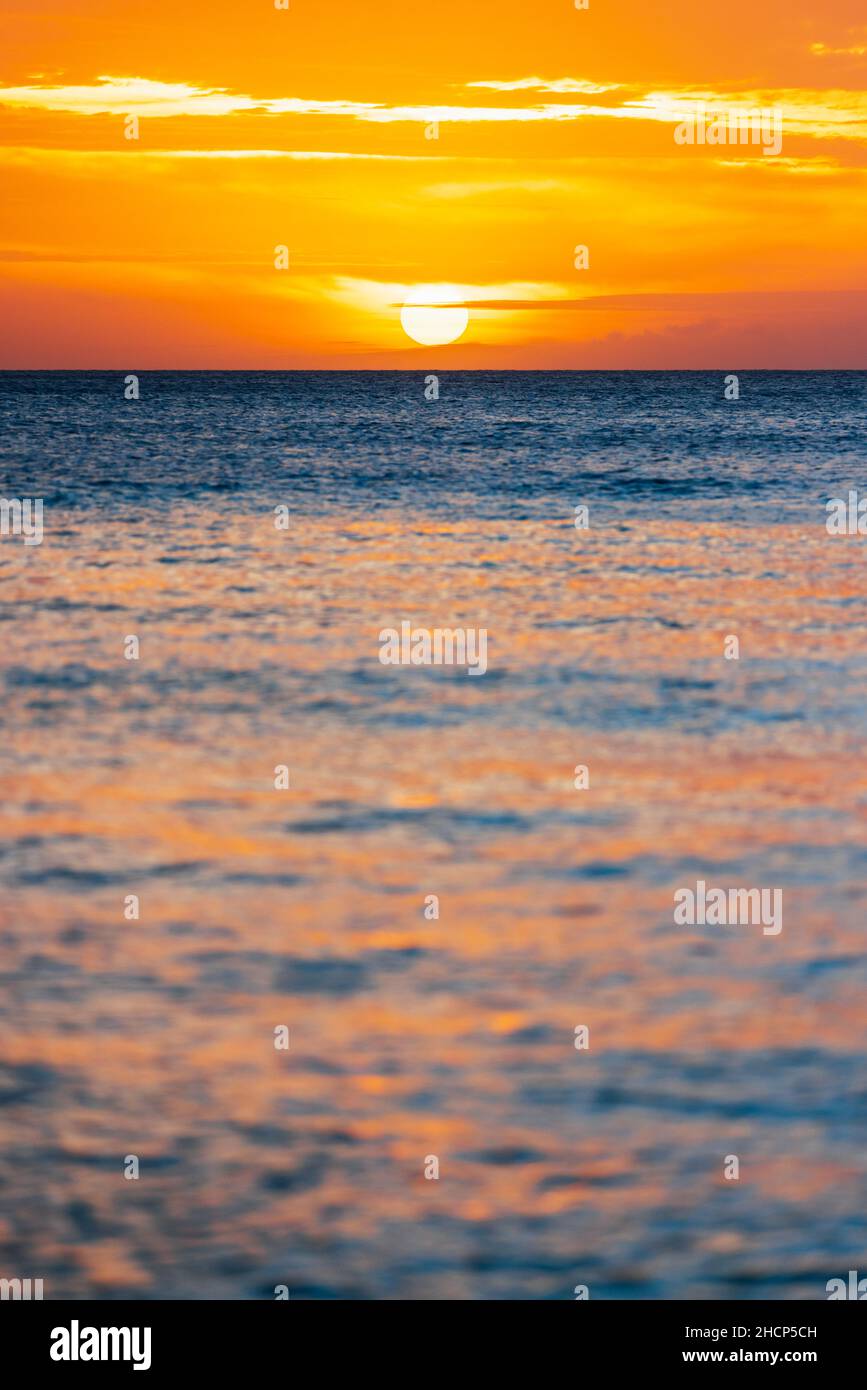 Golden skyline during sunset with sailboats in Boracay, Aklan ...