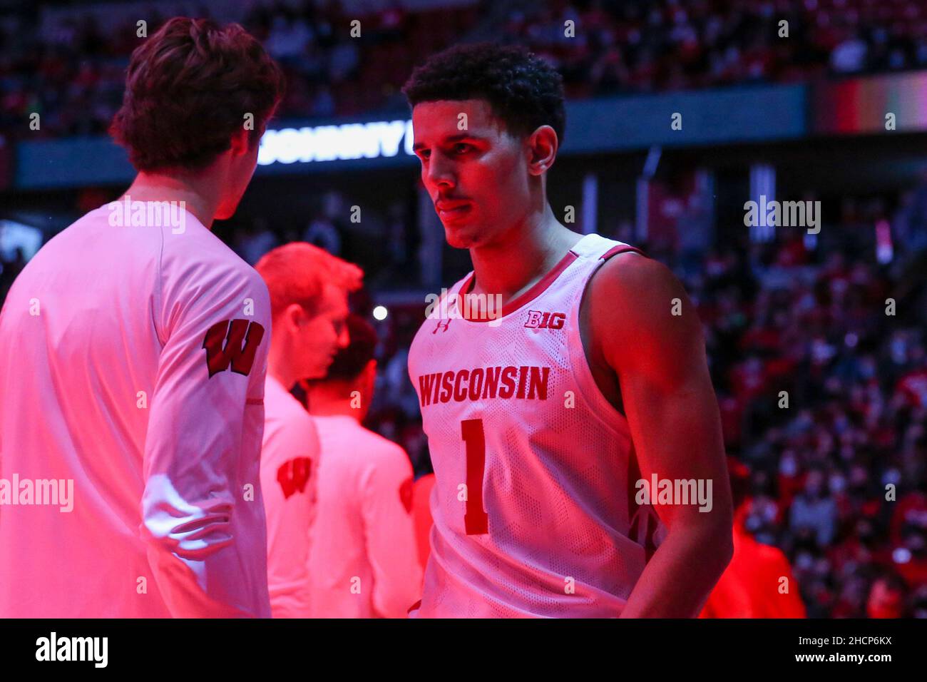 December 29, 2021: Wisconsin Badgers guard Johnny Davis (1) during the ...
