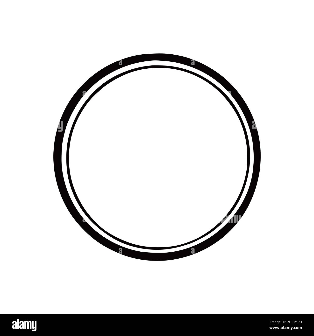 Hand drawn circle line badge. Rustic, grunge style circle badge for ...