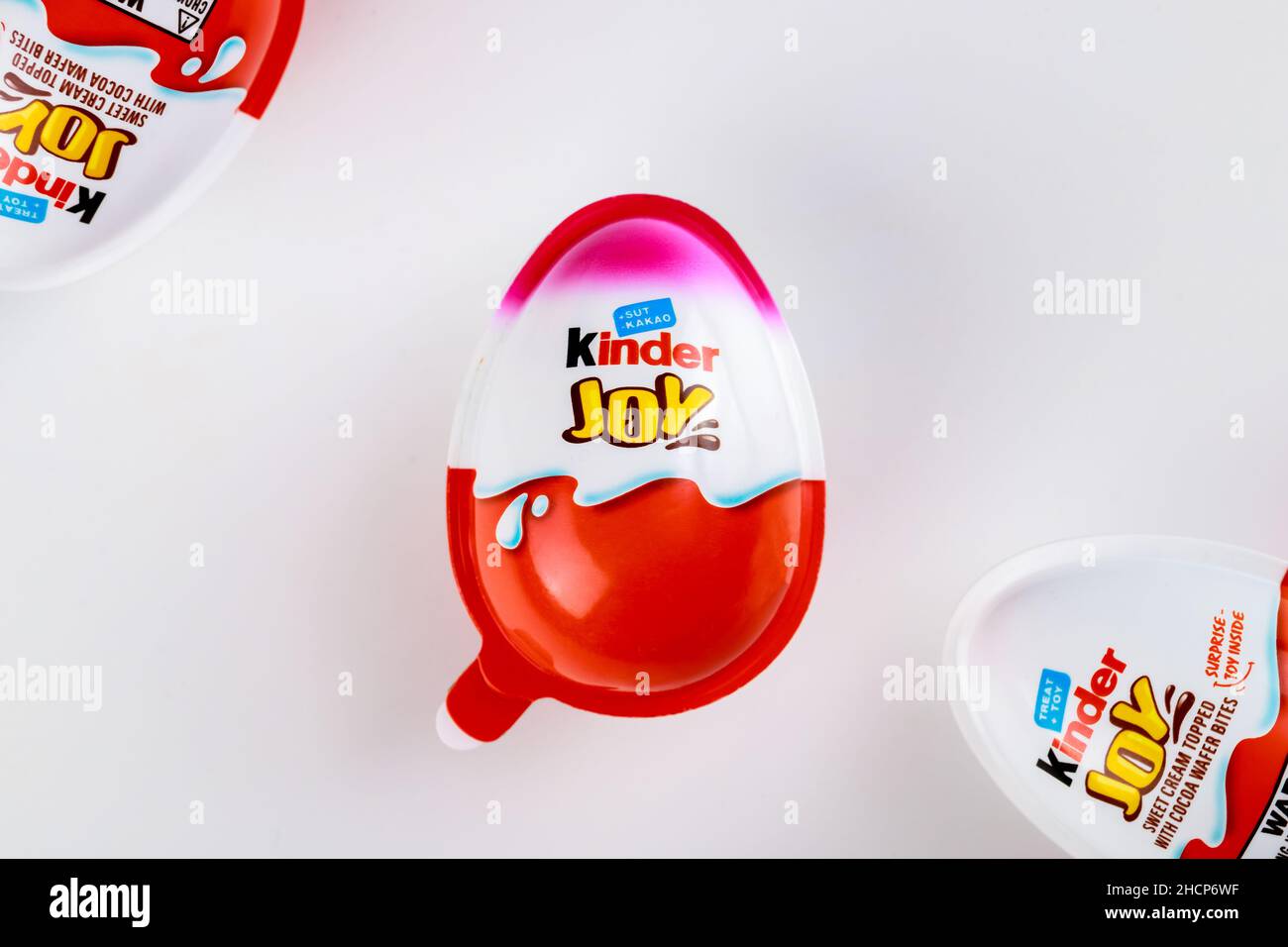 May 4, 2021. New York. Kinder Joy chocolate eggs with a surprise toy ...