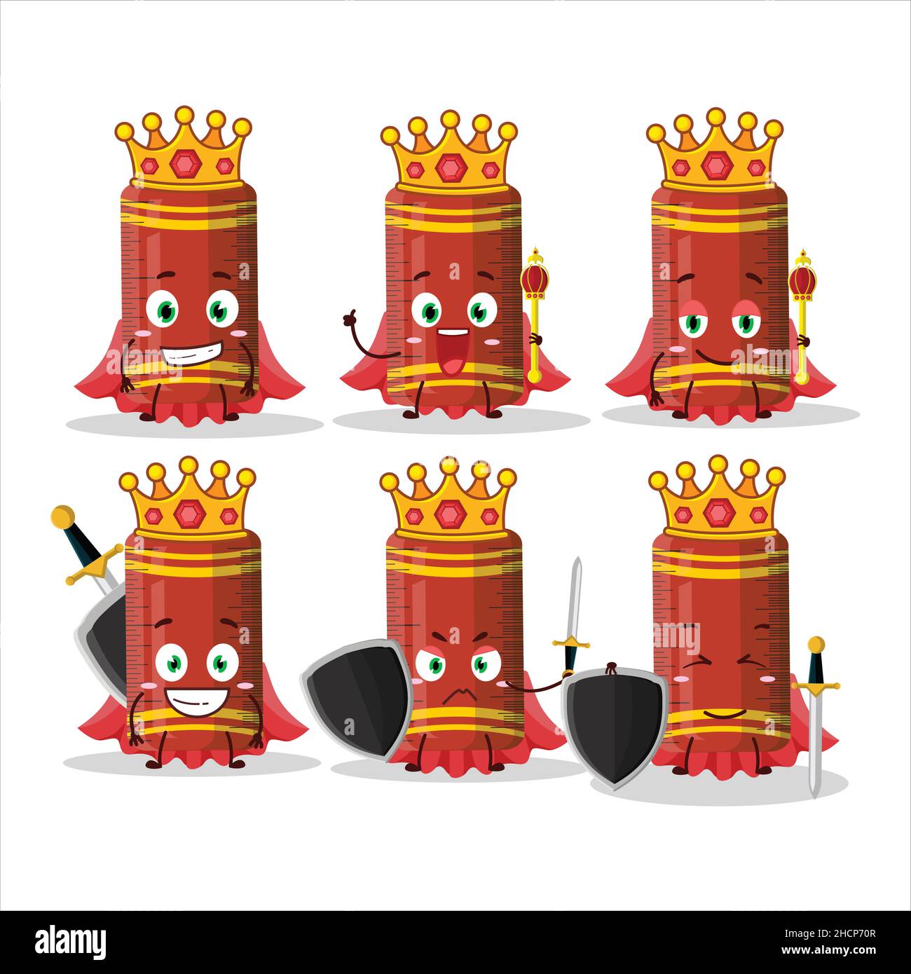 A Charismatic King red ruler cartoon character wearing a gold crown ...