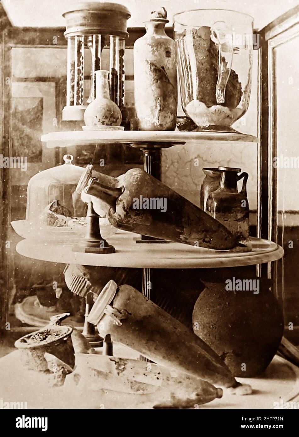 Charred food from Pompeii, Italy, Victorian period Stock Photo - Alamy