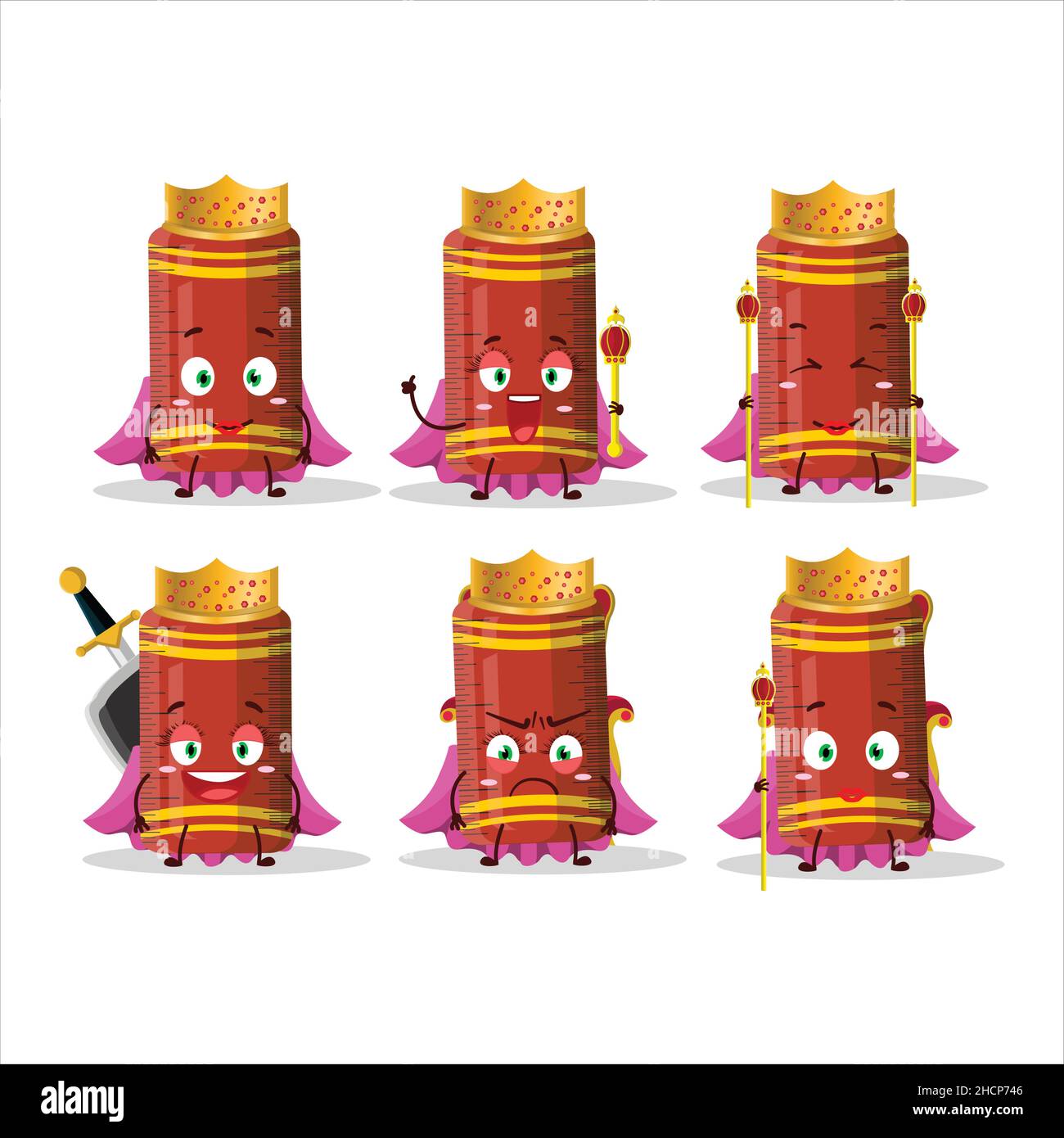 Queen and her magic clothes cartoon of red ruler wearing tiara. Vector ...