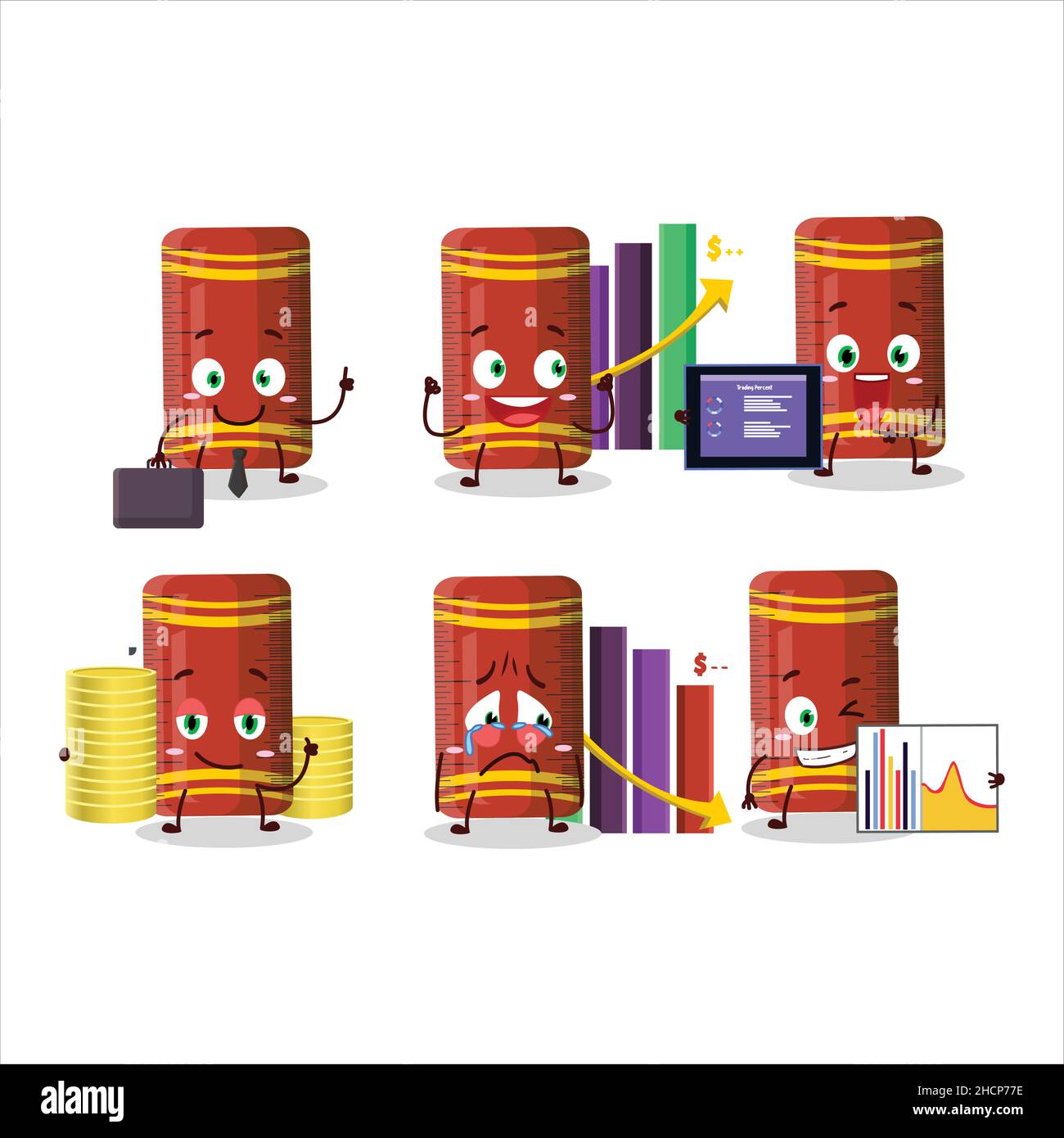 Red ruler character designs as a trader investment mascot. Vector ...
