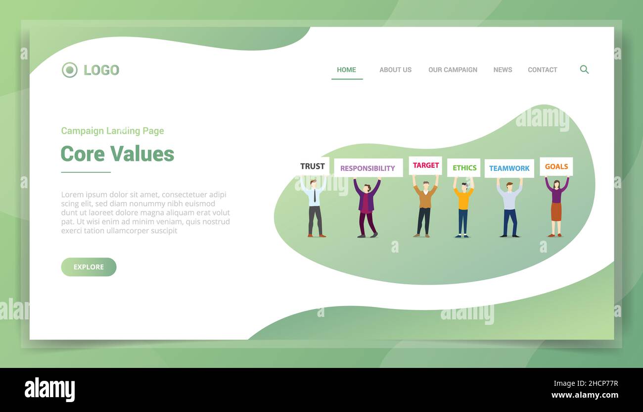 core values business concept for website template landing homepage ...