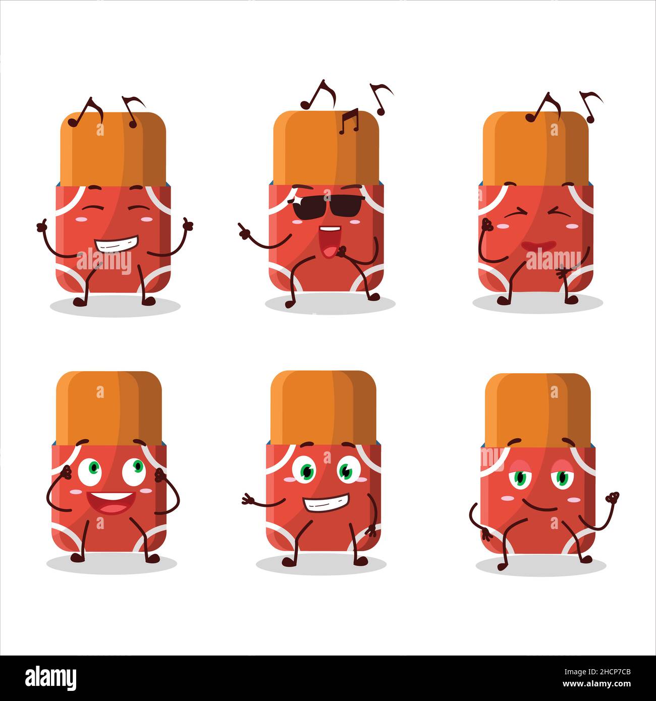 An image of red eraser dancer cartoon character enjoying the music ...