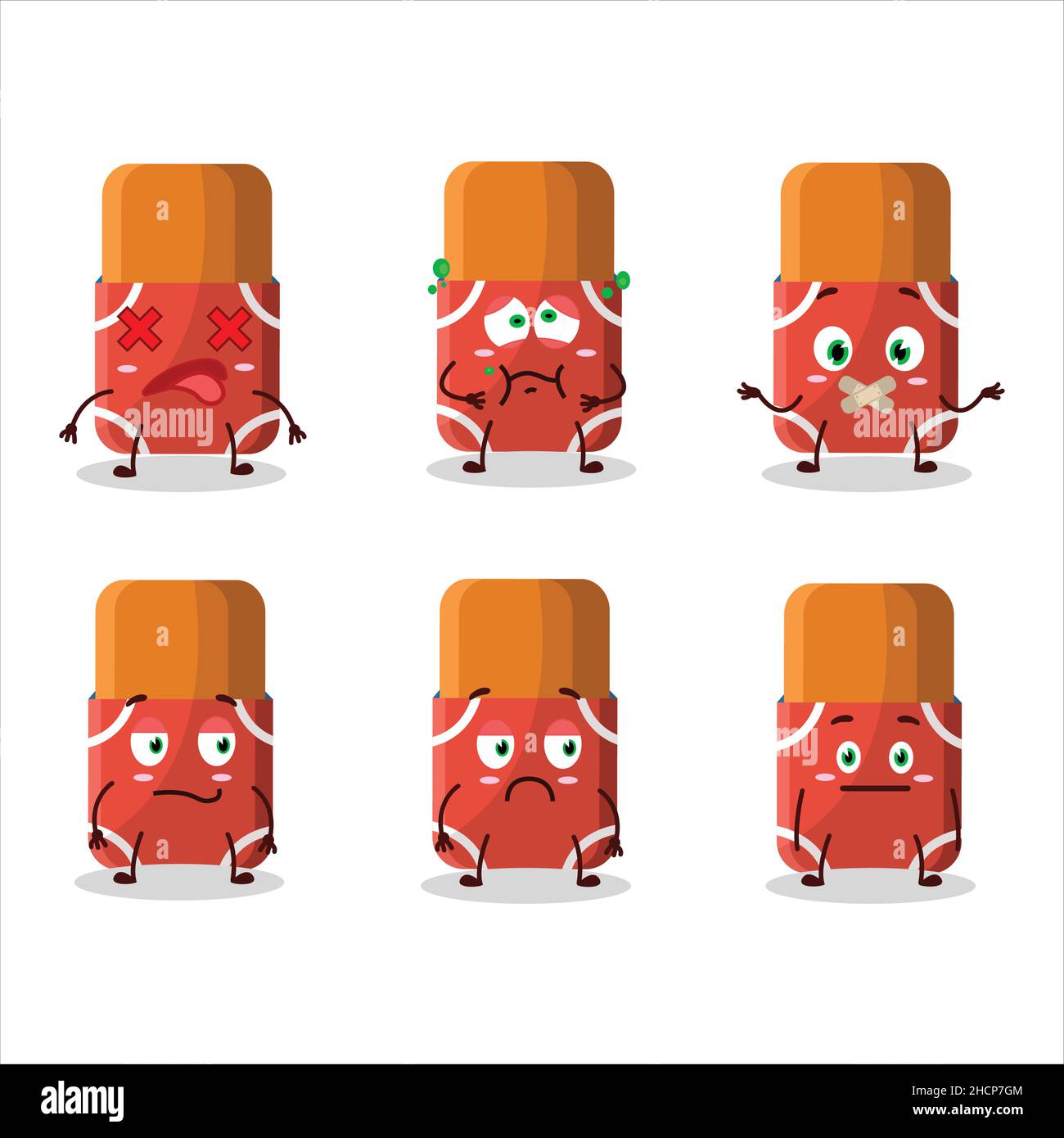 red eraser cartoon character with nope expression. Vector illustration ...
