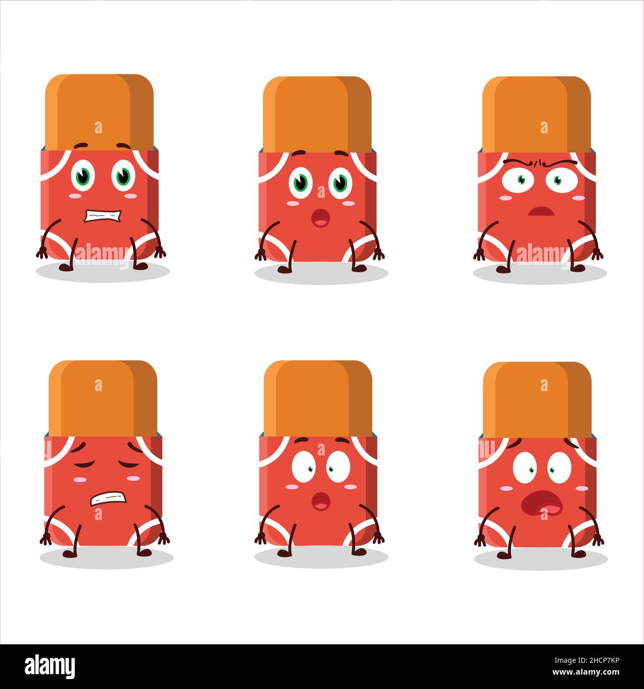 Character cartoon of red eraser with scared expression. Vector ...