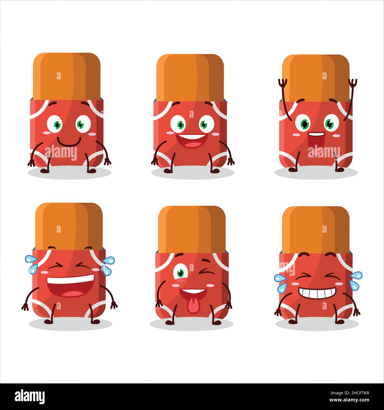 Cartoon character of red eraser with smile expression. Vector ...