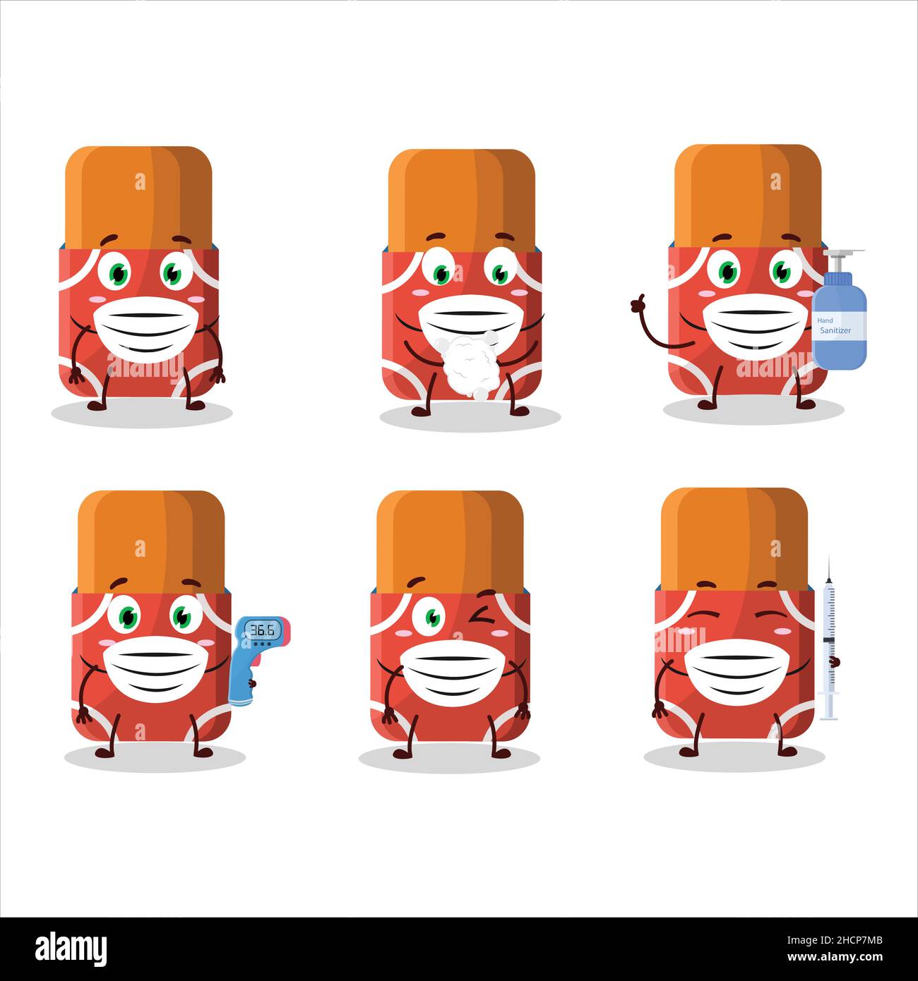 A picture of red eraser cartoon design style keep staying healthy ...
