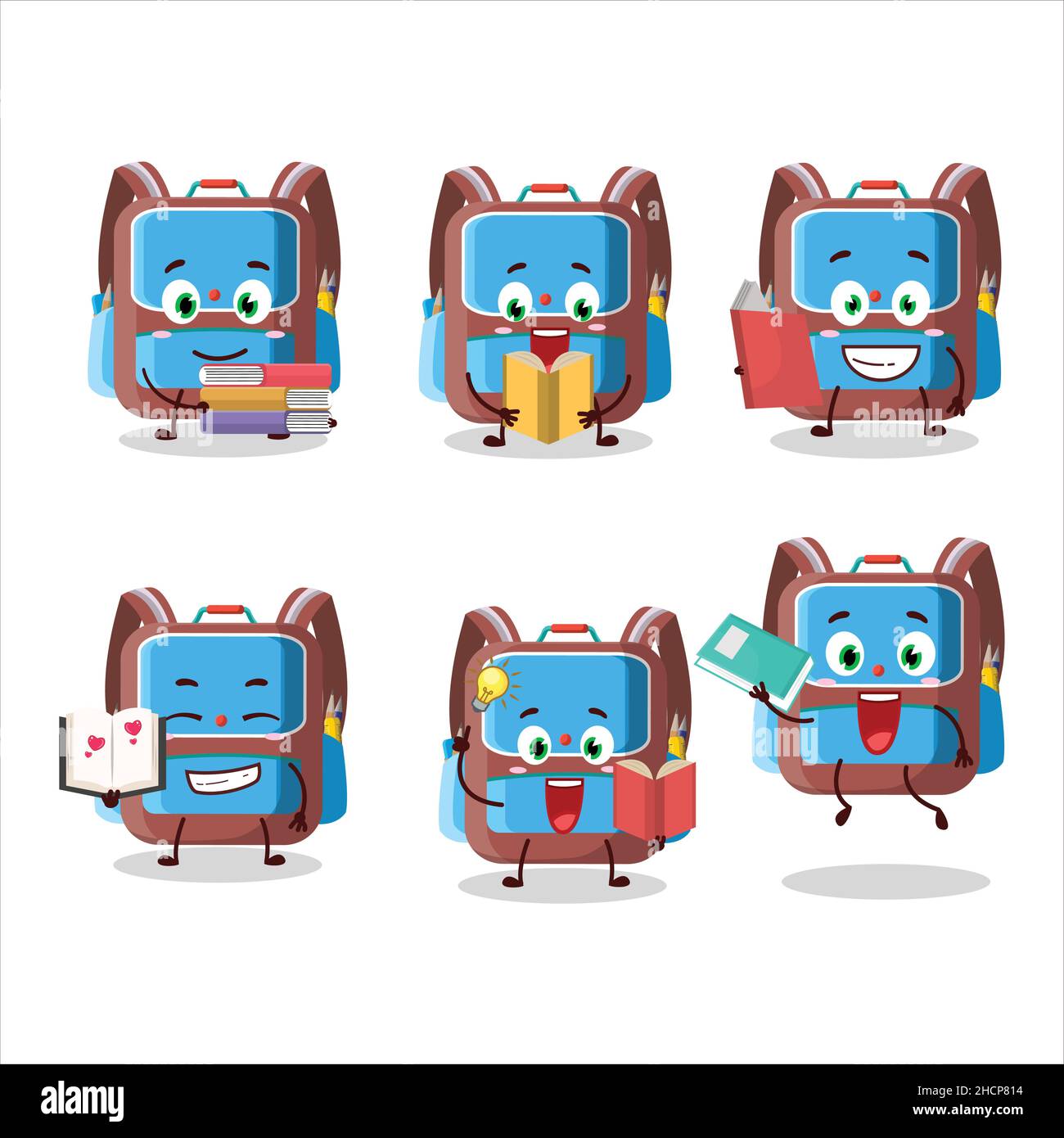 A picture of backpack children cartoon character concept reading an ...