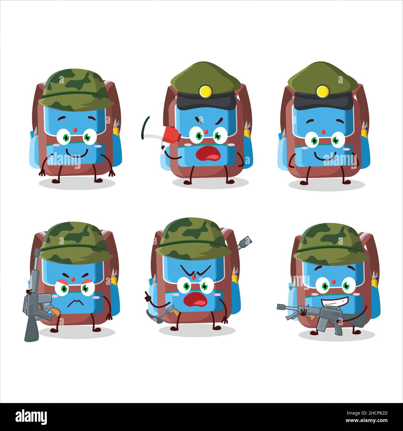 A charming soldier backpack children cartoon picture bring a gun ...