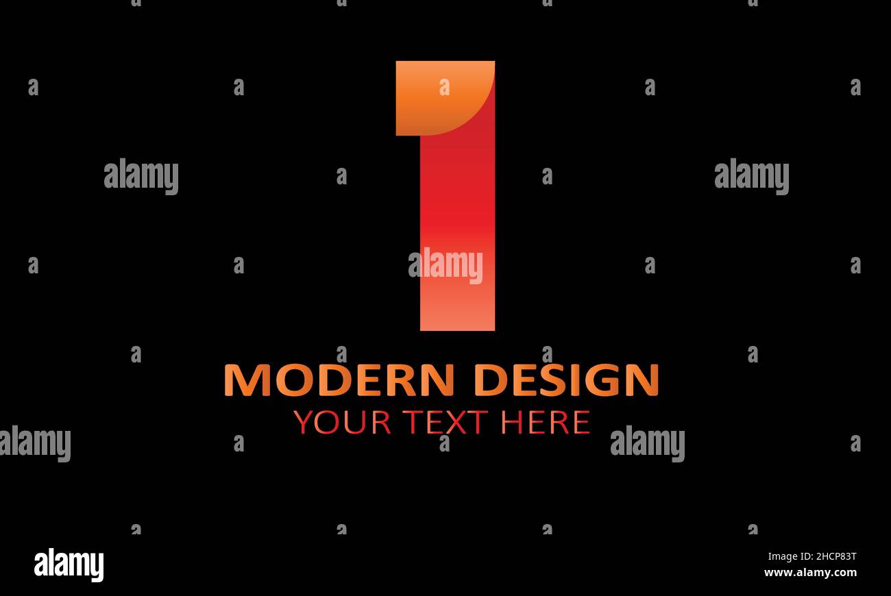 Number 1 modern shape abstract monogram vector logo template Stock ...