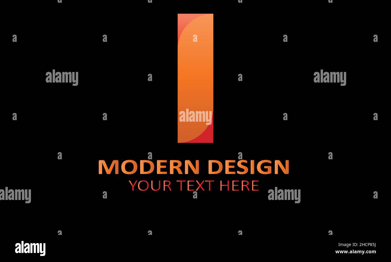 Alphabet i modern shape abstract monogram vector logo template Stock ...