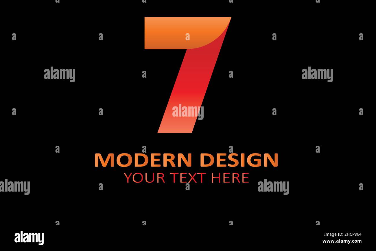 Number 7 modern shape abstract monogram vector logo template Stock ...