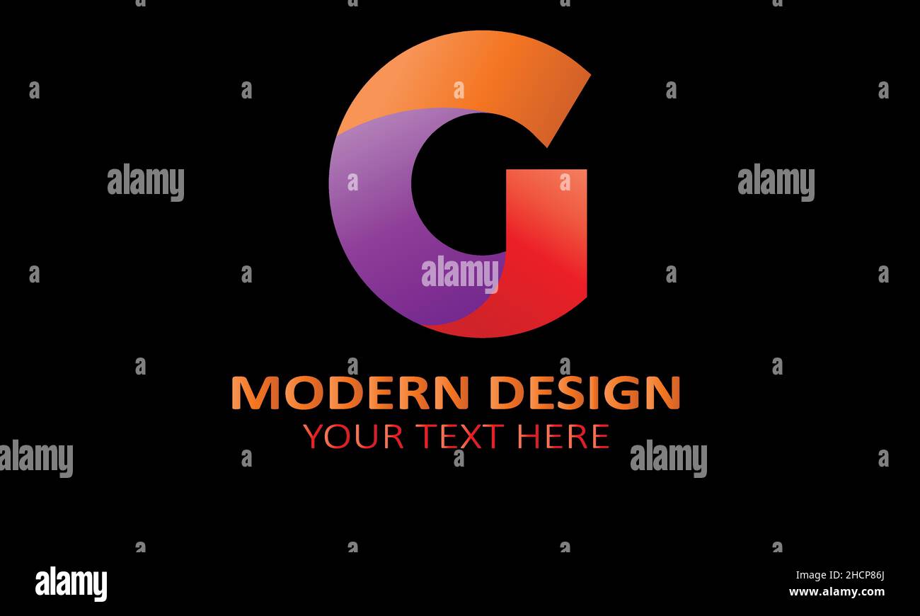 Alphabet g modern shape abstract monogram vector logo template Stock ...