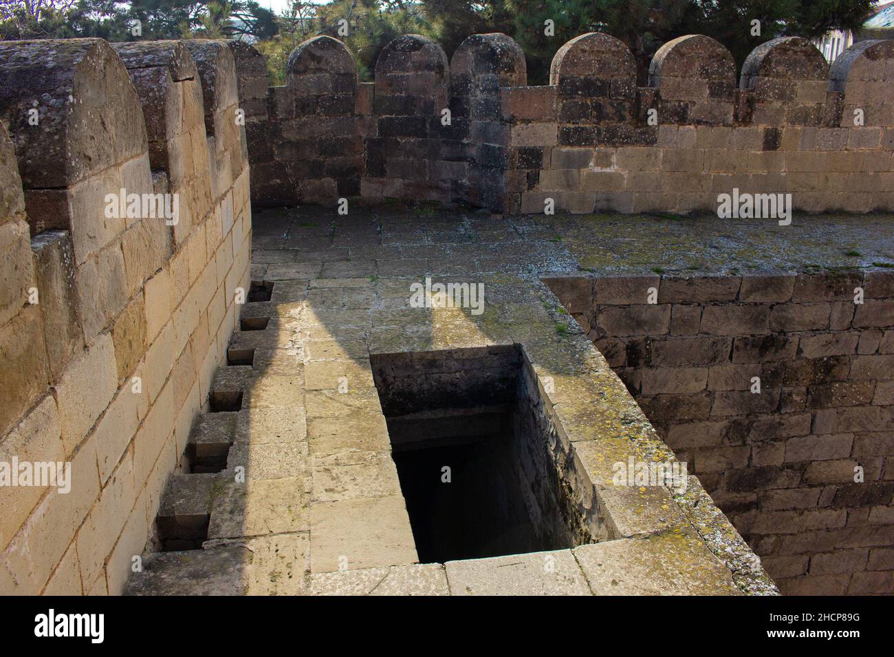 Fortress In Mardakan. The inner courtyard of the fortress on the second ...
