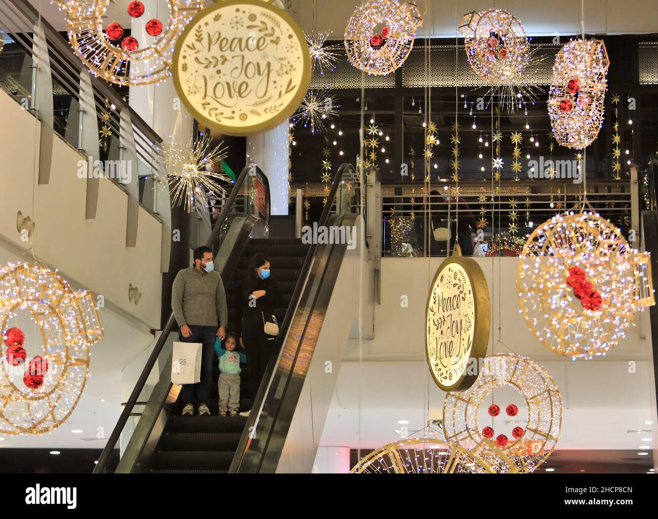 Beirut, Lebanon. 30th Dec, 2021. People shop in a shopping mall on the ...