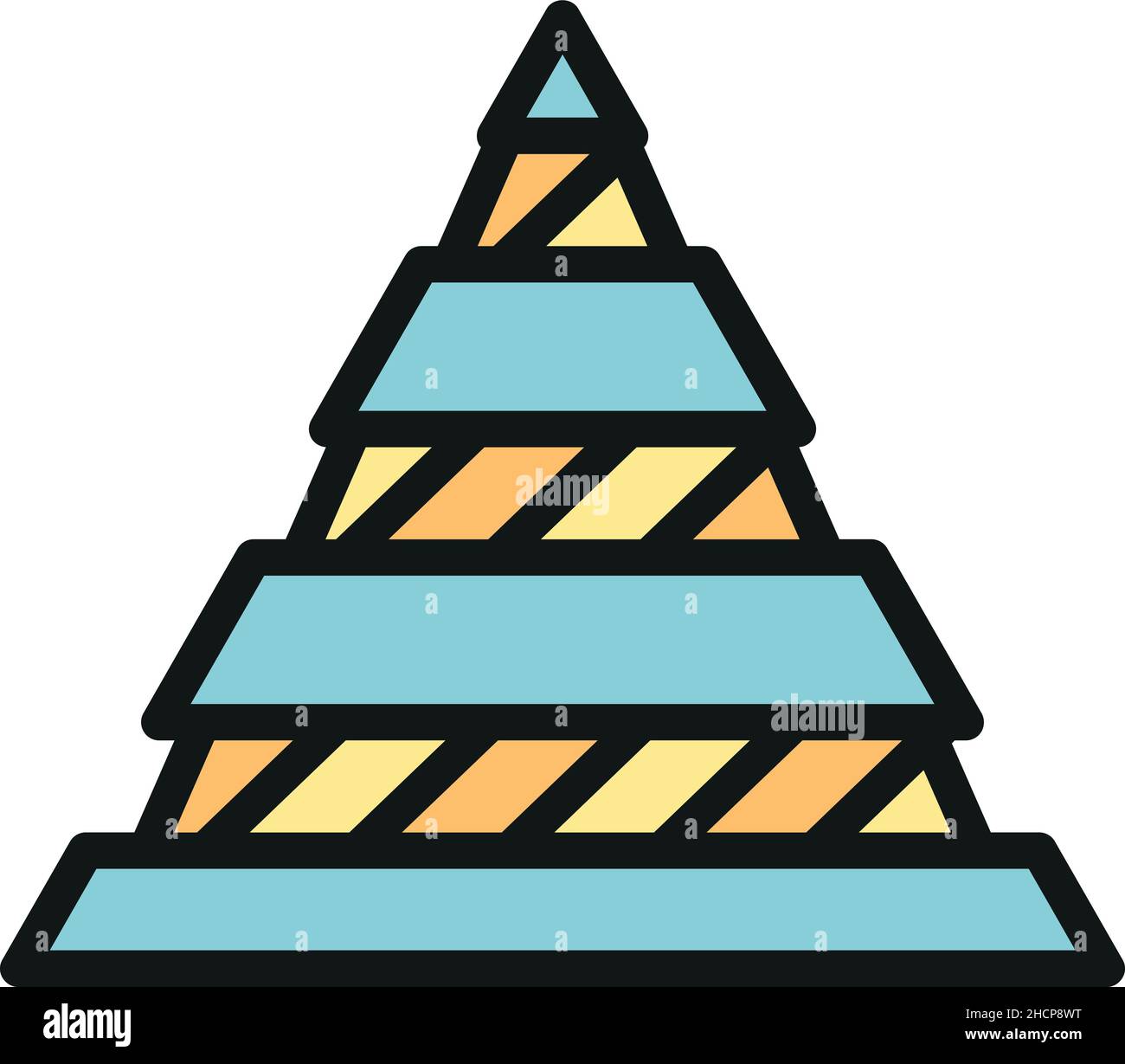 Hierarchy pyramid icon. Outline hierarchy pyramid vector icon color ...