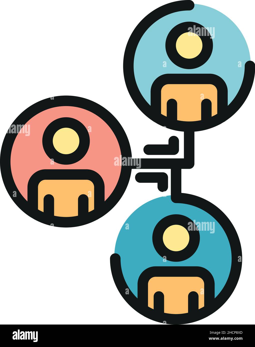 Work hierarchy icon. Outline work hierarchy vector icon color flat ...