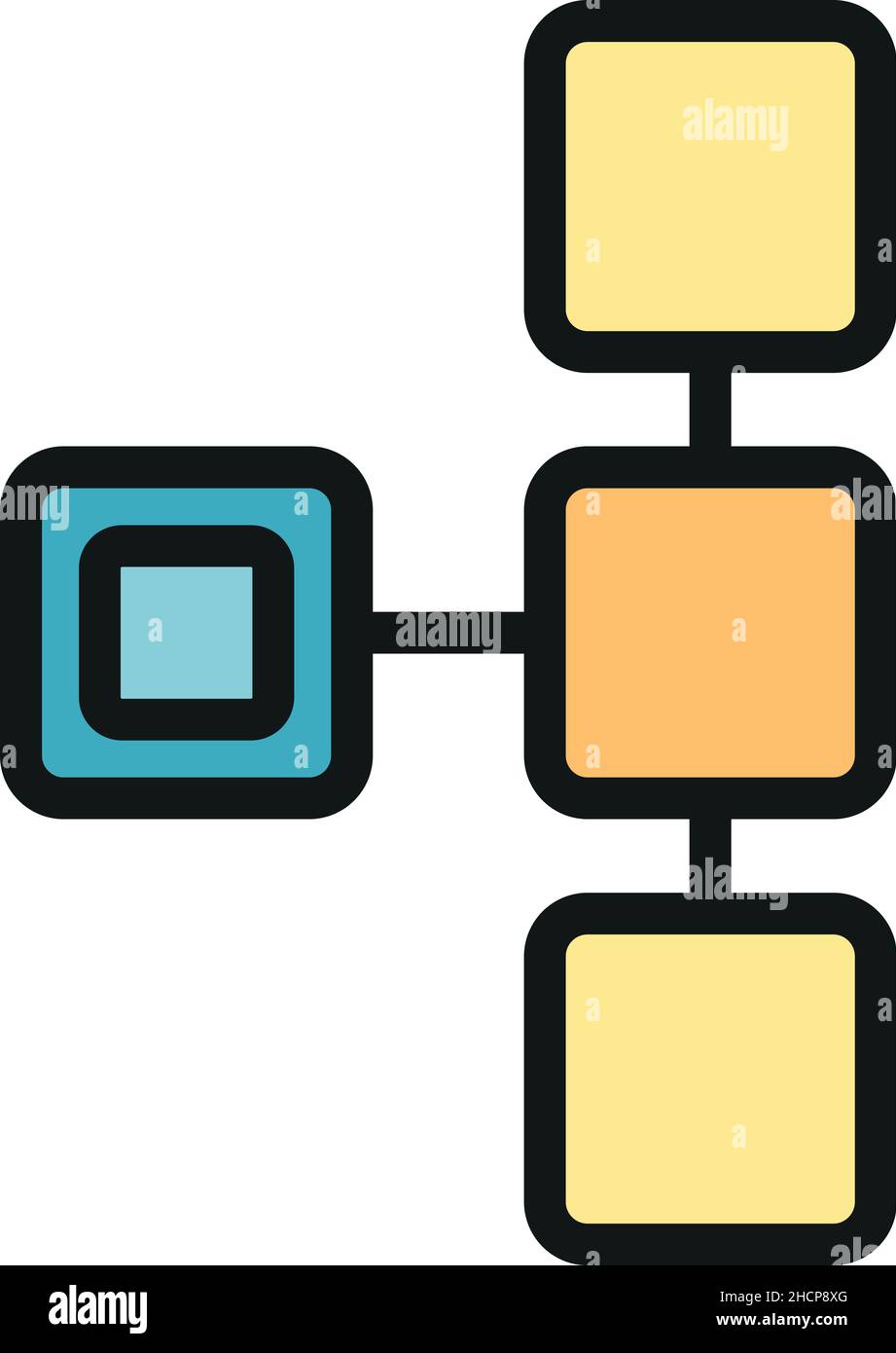 Hierarchy Structure Icon Outline Hierarchy Structure Vector Icon Color Flat Isolated Stock