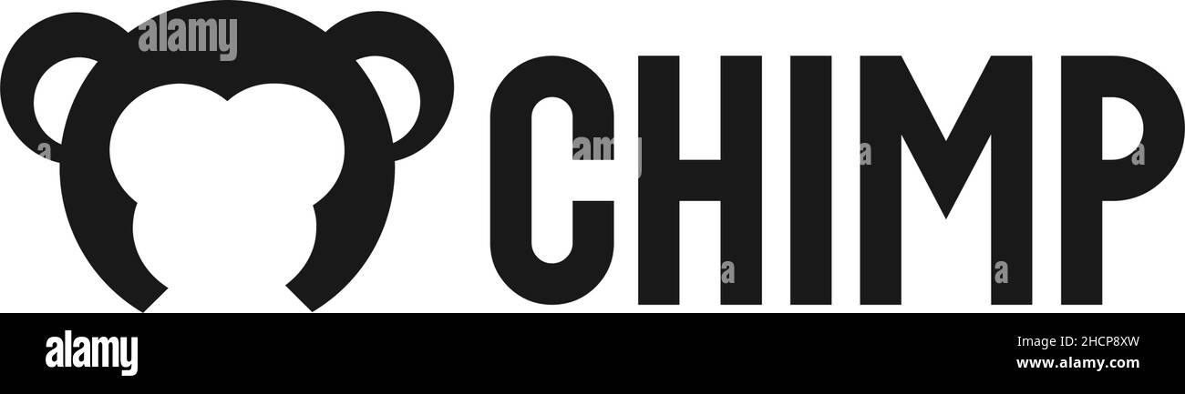 Simple silhouette CHIMP chimpanzee logo design Stock Vector Image & Art ...