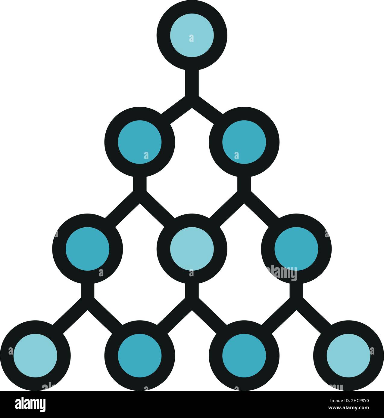 Hierarchy network icon. Outline hierarchy network vector icon color ...